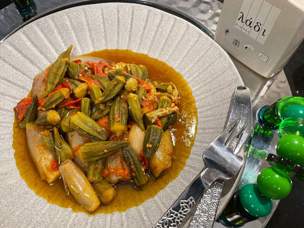 Okra Stew Recipe | Bamies Stifado from Peloponnese | Grecian Purveyor
