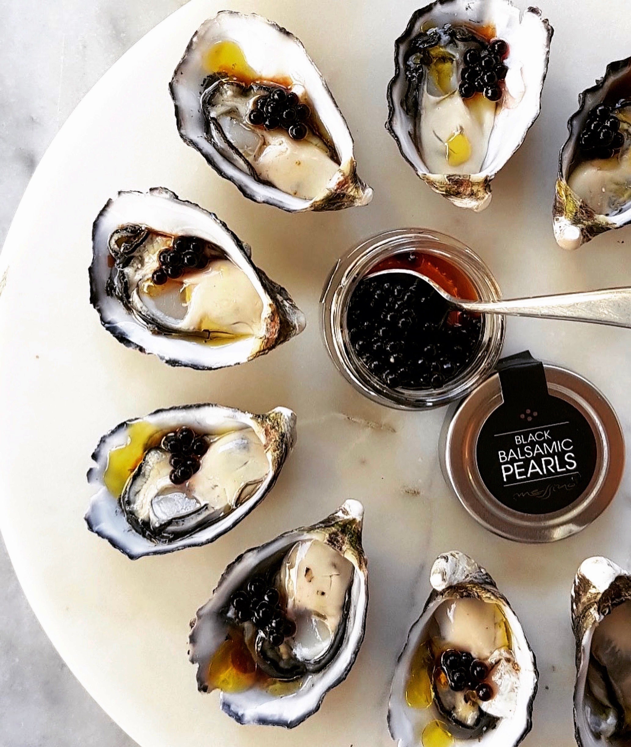 Truffle Balsamic Vinegar Pearls – Messino | Grecian Purveyor