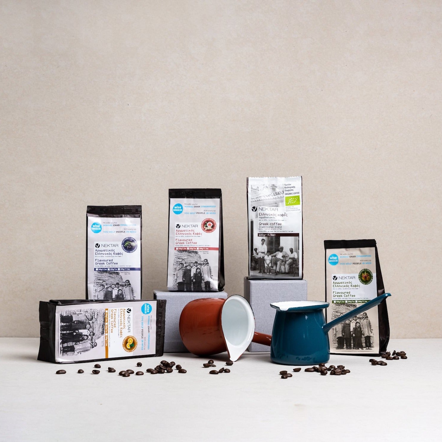 Coffee Lovers Gift Set- Greek coffee pot / briki with 5 Greek coffees ...