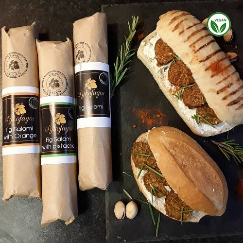 Fig Salami - Vegan Sausage & Moroccan spices, 180gr - Grecian Purveyor