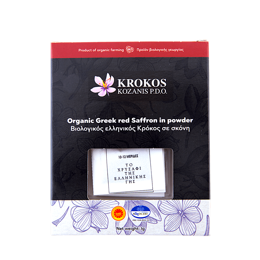 Organic Red Saffron in powder/ ground saffron – Grecian Purveyor