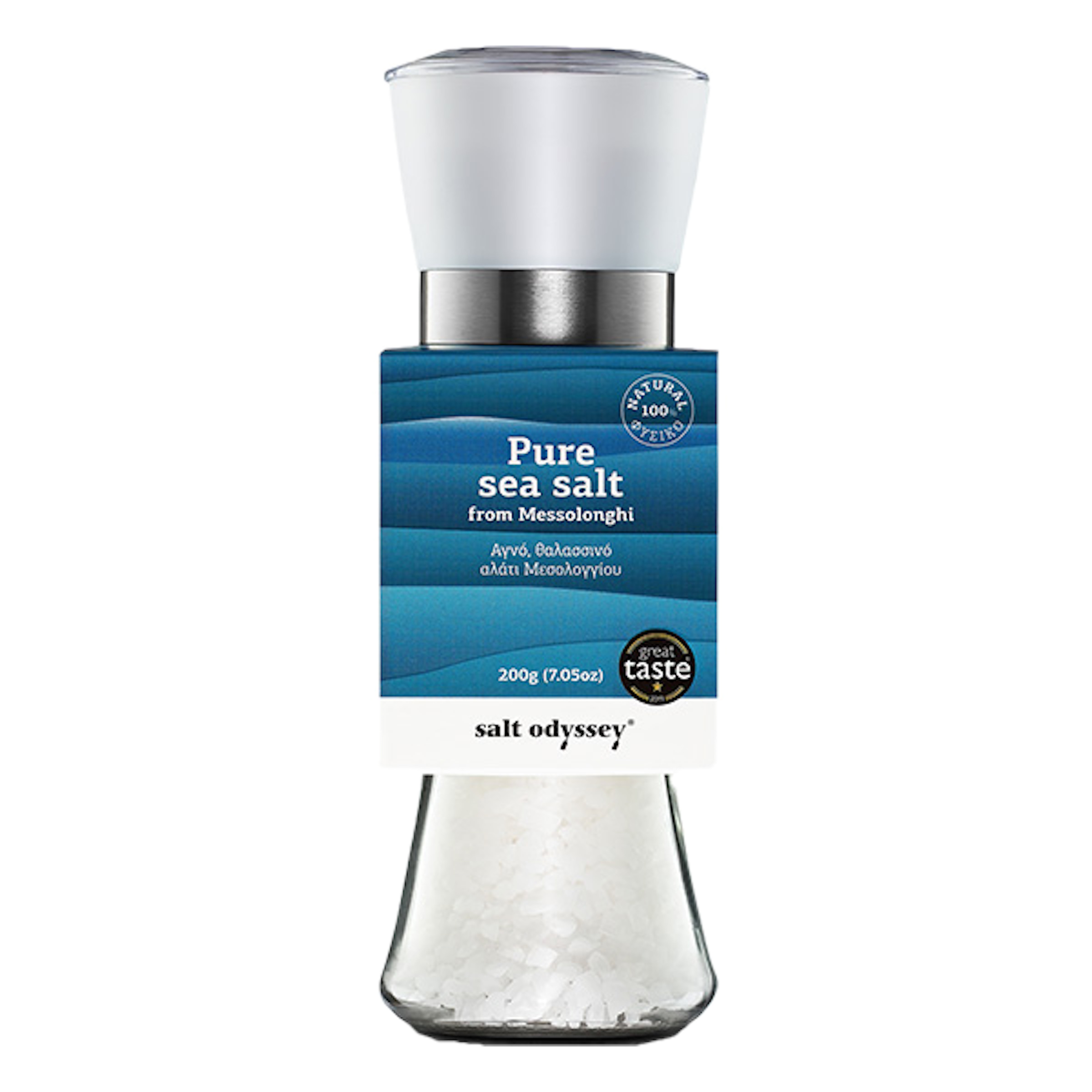 Pure Sea Salt in Ceramic Mill, 200gr - Salt Odyssey – Grecian Purveyor